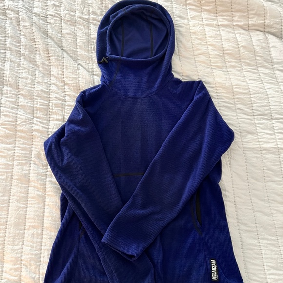 Melanzana | Jackets & Coats | Melanzana Womens Blue Micro Grid Hooded ...